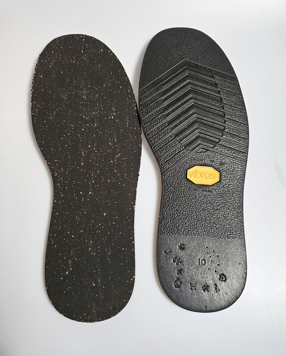 Vibram #700 Fullsoles Black/Cork – J.H. Cook & Sons, LLC.